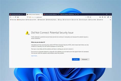 Did Not Connect Potential Security Issue In Firefox Fix