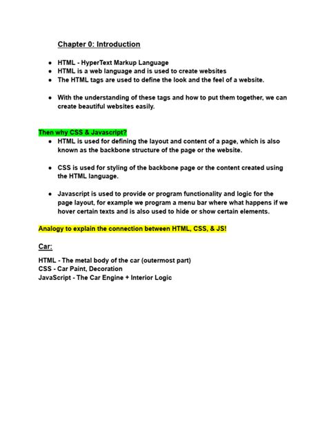 basic html css js pdf html html element
