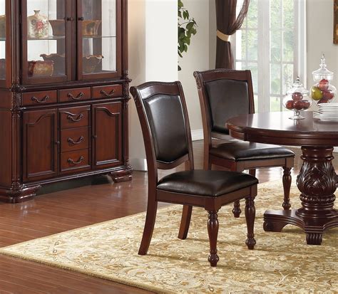 LANTRO JS Gorgeous Formal Set Of 2 Side Chairs Brown Color Rubberwood