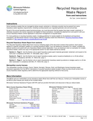 Fillable Online Recycled Hazardous Waste Report Fax Email Print PdfFiller