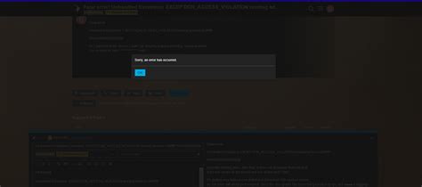 Fatal Error Unhandled Exception Exceptionaccessviolation Reading