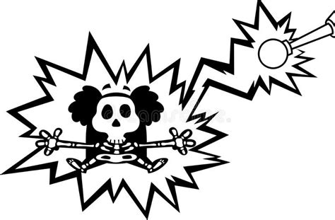 Crazy Science Professor Cartoon Character In Electric Shock Stock