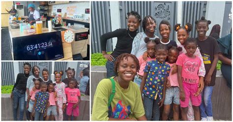 Nigerian Lady Storms Lekki With Young Girls To Cheer Hilda Baci Up