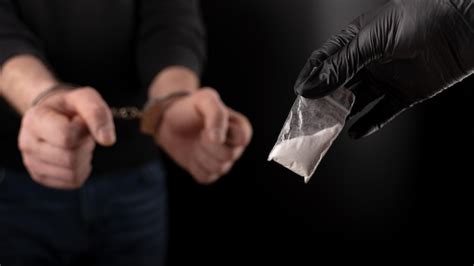 Premium Photo Police Courier For Drug Arrests A Policeman Finds Drugs