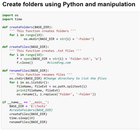 Python Coding Create Folders Using Python And