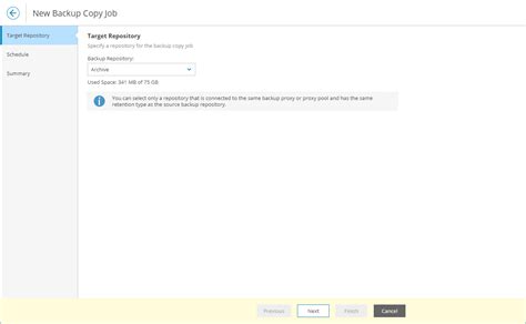 Step Choose Backup Copy Target Veeam Service Provider Console