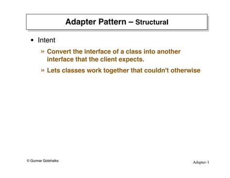 Software Structural Design Pattern Adapter Pdf