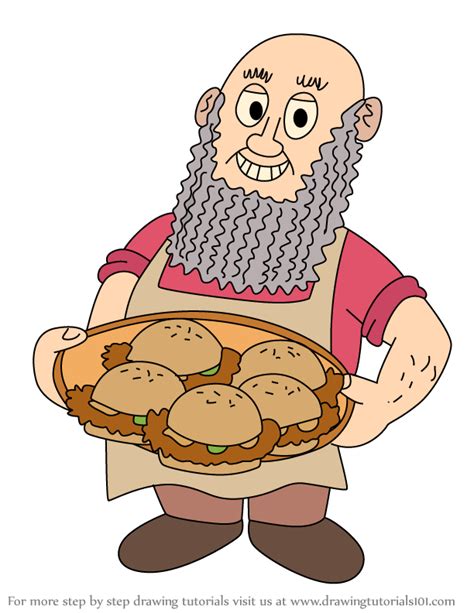 How To Draw Beard Burger Master From Parappa The Rapper Parappa The