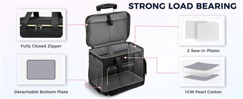 Ytonet Rolling Teacher Bag 156 Inch Rolling Laptop Bag With Detachable Dolly