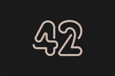Premium Vector Number 42 Logo Monogram Number 42 Logo Line Style