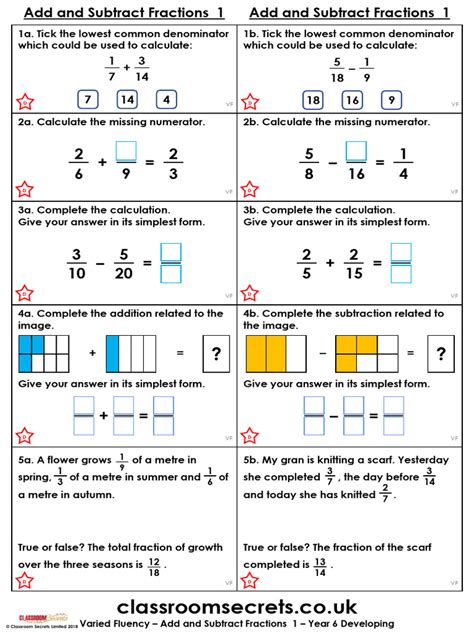 Add And Subtract Fractions Worksheet Pdf Numbers Naming Conventions
