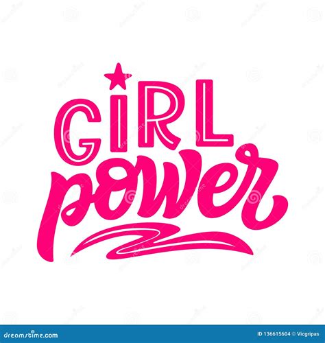 Girl Power Vector Calligraphy Template 136615604