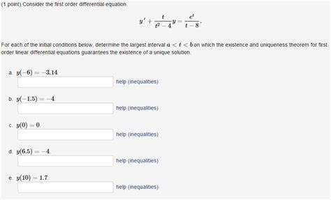 Solved 1 Point Consider The First Order Differential