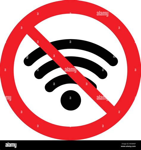 No Wifi Area Wi Fi Network Restricted Prohibition Sign Vector Illustration Stock Vector Image