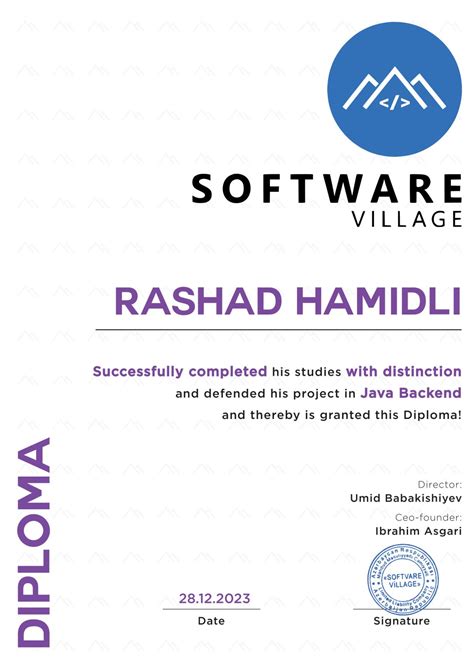 Java Backenddevelopment Softwarevillage Learningjourney Rashad Hamid