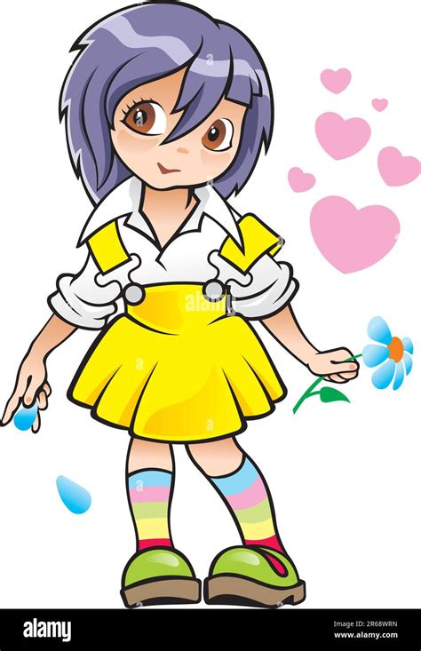 Anime Girl Vector Illustration Stock Vector Image And Art Alamy
