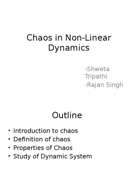 Chaos In Non Linear Dynamics Shweta Tripathi Rajan Singh Pdf
