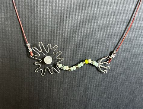 Colorful Wire Neuron Necklace Leather Lace Cord Etsy