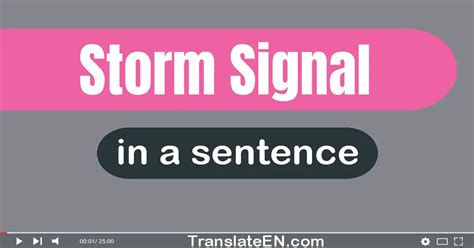Use Storm Signal In A Sentence