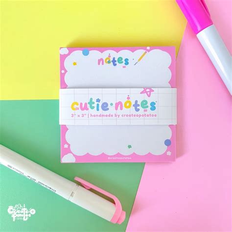 Pink Cutie Notes Memo Pads Office Desktop And Home Decor Note Memo
