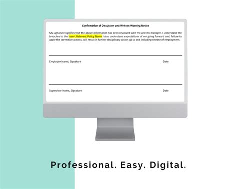 Written Warning Template Human Resources Template Editable In Ms Word