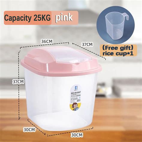 Household Grain Storage Barrel 10kg 25kg Rice Barrel Large Capacity
