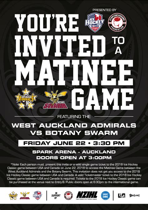 free matinee game at spark arena aiha
