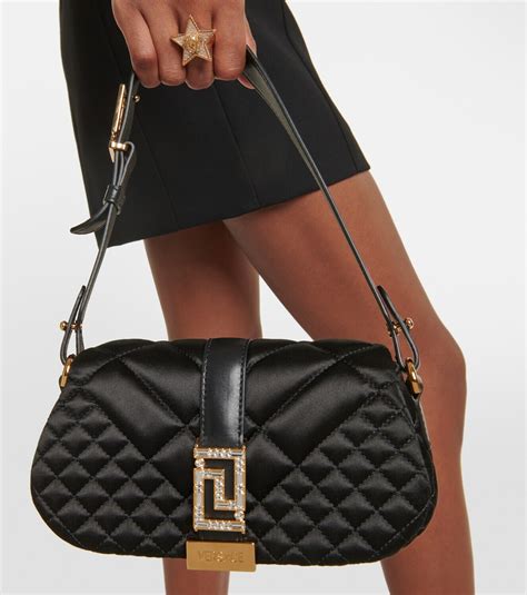 Versace Greca Goddess Mini Satin Shoulder Bag Versace