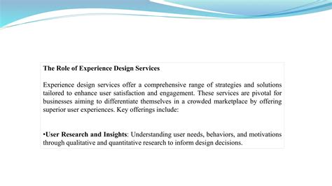 Experience Design Services Innovating User Interactions For Tomorrow Ppt