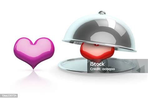 완벽한 사랑 개념 사랑하는 마음 첫사랑 광고 사이트와 엽서의 디자인에 사용하기 위해 흰색 배경 3d 일러스트에 발렌타인 데이와 마음을 분리합니다 0명에 대한 스톡 사진 및