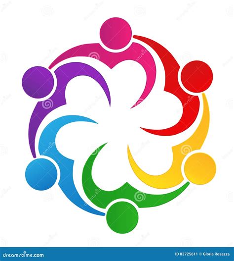 Teamwork Love Heart People Stock Vector Illustration Of Happy 83725611