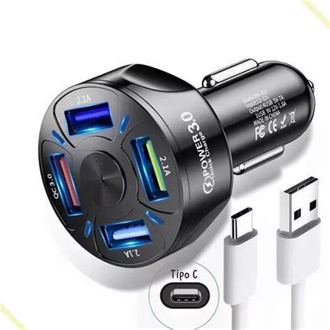 Carregador Veicular Carro Turbo Usb Qc 3 0 Led 4 Portas MercadoLivre