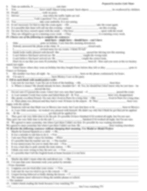 Solution Exercises On Modal Verbs Lesson 1 Studypool