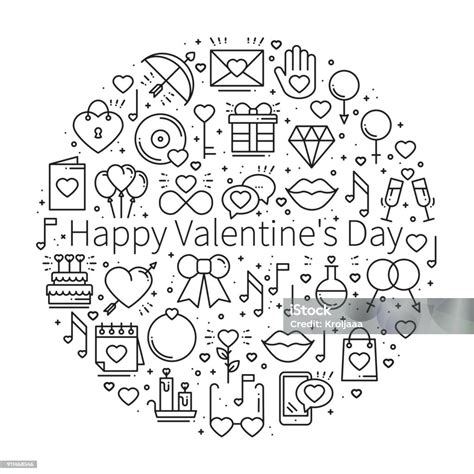 선 스타일에 사랑 기호 원입니다 부부 관계 데이트 결혼 로맨틱 아무르 개념 테마를 사랑 해요 발렌타인 데이 독특한 라운드 인쇄 요소 아이콘입니다 개념에 대한 스톡 벡터 아트