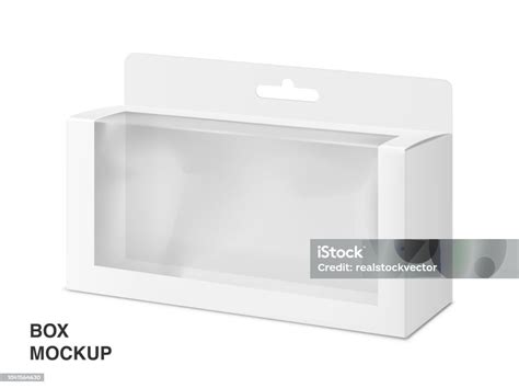 Mockup Universal Kotak Kardus Kosong Dengan Jendela Transparan