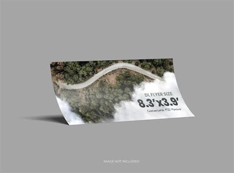 디자인 3d 렌더링을 제공하기 위해 편집 가능한 83x39inc Dl 전단지 모형 프리미엄 Psd 파일