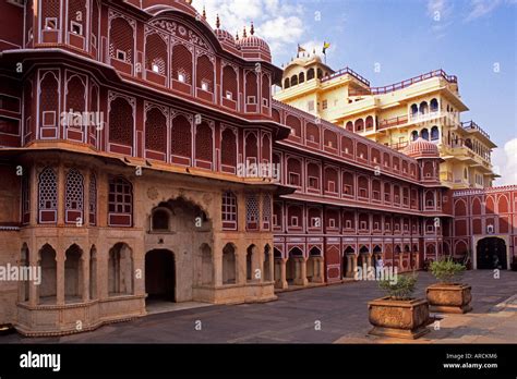 City Palace And Chandra Mahal Jaipur Rajasthan India Stockfoto