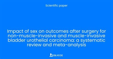 Es Iode On Linkedin Scientific Research Impact Of Sex On Outcomes After Surgery For…