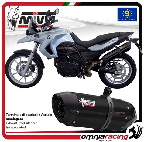 Mivv Exhaust Slip On Suono Approved Black Steel Bmw F650gs 2008 2012