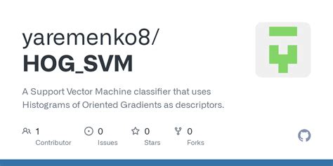 Github Yaremenko8hogsvm A Support Vector Machine Classifier That