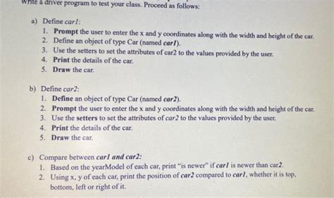 solved write a driver program to test your class proceed as