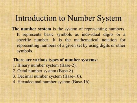 Number Systempptx Computing Technology And Computing