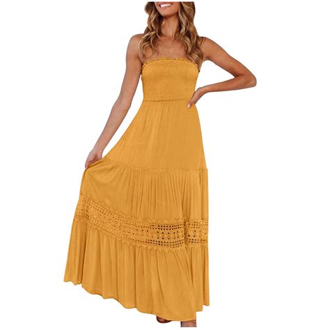 Jalioing Wrap Maxi Dress For Women Off Shoulder Ruched Dress Summer
