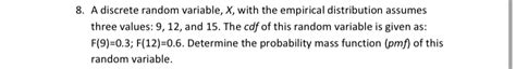 Solved A Discrete Random Variable X ﻿with The Empirical