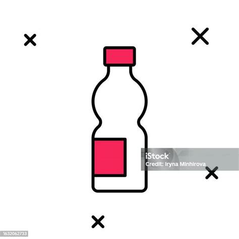 Contour Rempli Icône Bouteille Deau Isolée Sur Fond Blanc Enseigne De
