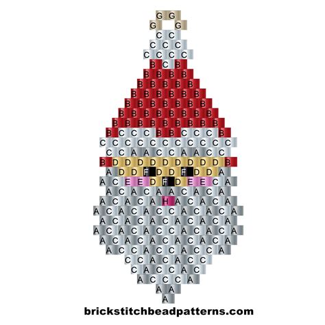 Brick Stitch Bead Patterns Journal Christmas Santa Claus Head Beaded