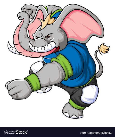 Elephant mascot of american football complete Vector Image