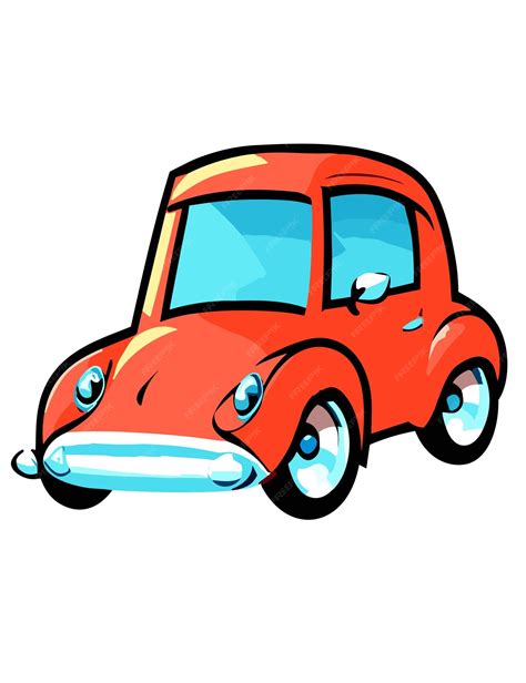 Carro Dos Desenhos Animados Clipart 2d Vector Design Vetor Premium