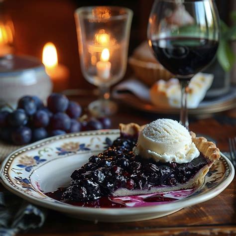 Free Elegant Dessert Plating Image Dessert Blueberry Pie Download