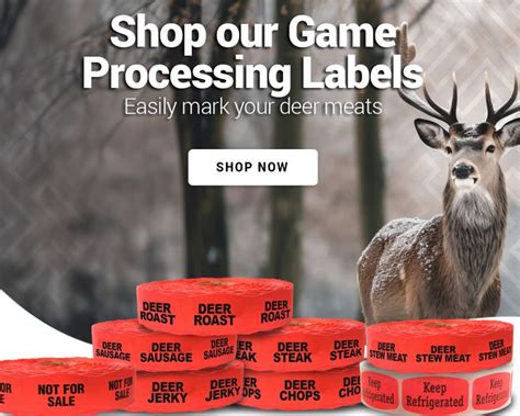 Game Meats Processing Labels And Deer Labels Deer Processing Deer